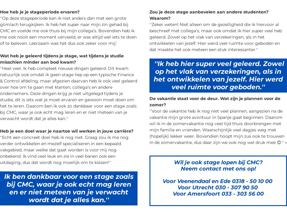 Ik heb super veel geleerd - CMC Magazine zomer 2023